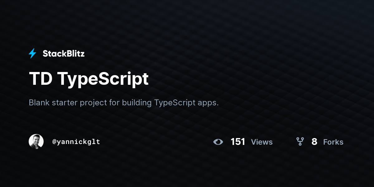 TD TypeScript - StackBlitz