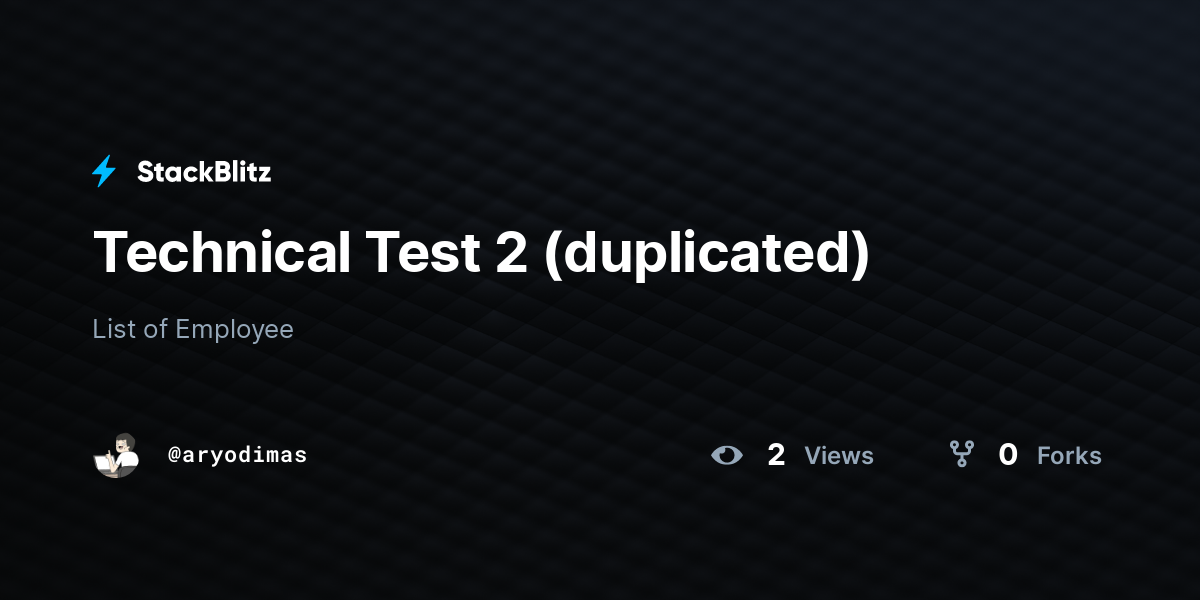 Technical Test 2 (duplicated) - StackBlitz