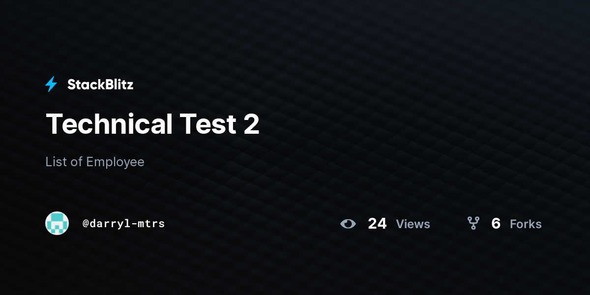 Technical Test 2 Stackblitz