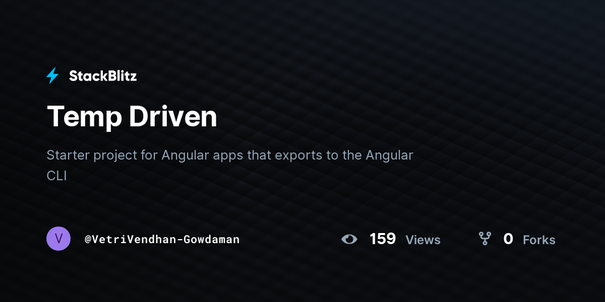 Temp Driven - StackBlitz