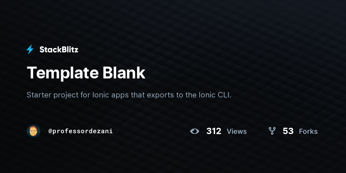 Template Blank - StackBlitz