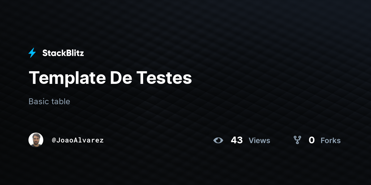 Template De Testes - StackBlitz