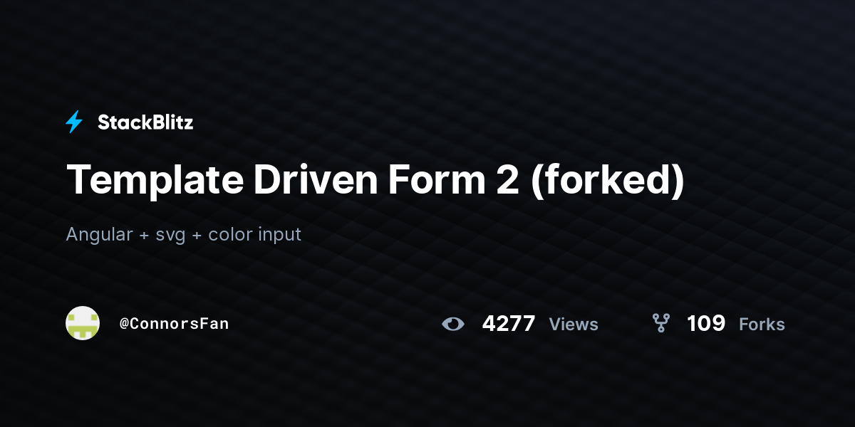 Template Driven Form 2 (forked) - StackBlitz