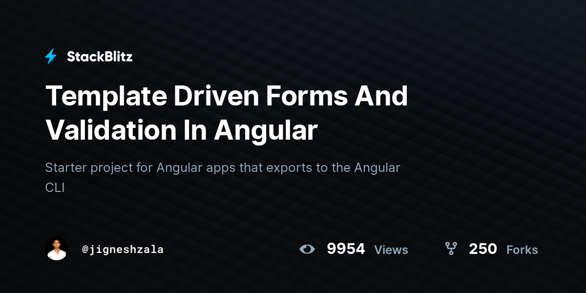 Template Driven Forms And Validation In Angular Stackblitz 5142