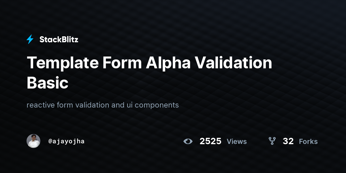 Template Form Alpha Validation Basic - StackBlitz