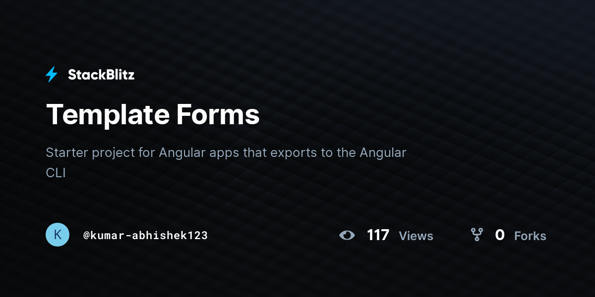 Template Forms - StackBlitz