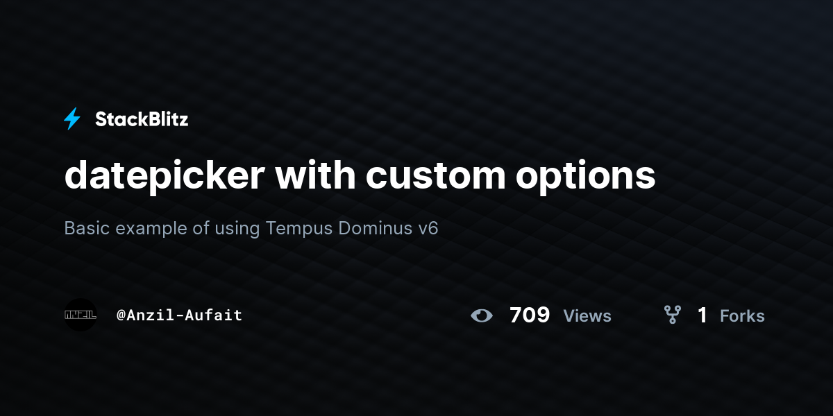 datepicker with custom options - StackBlitz