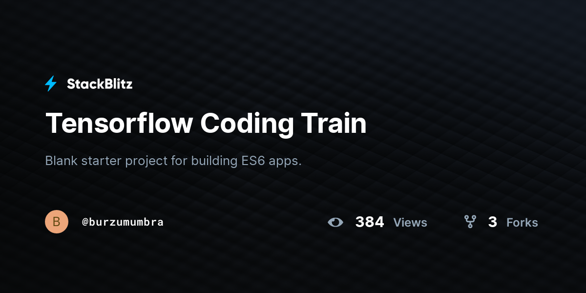 Tensorflow Coding Train - StackBlitz