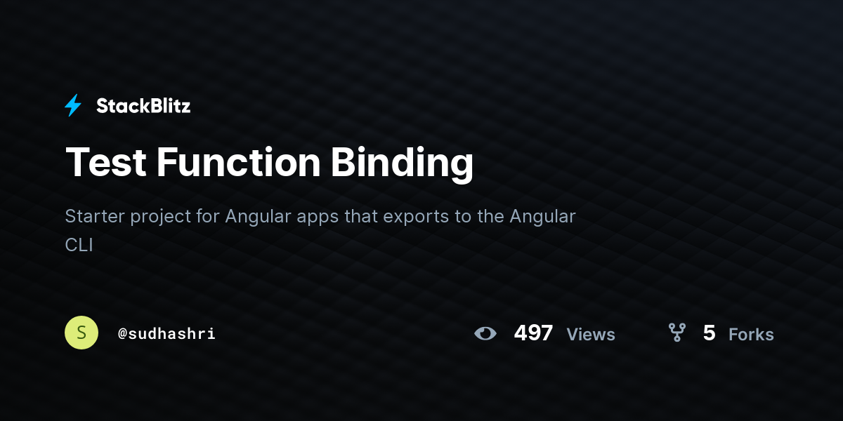 Test Function Binding - StackBlitz Test Function Binding - StackBlitz