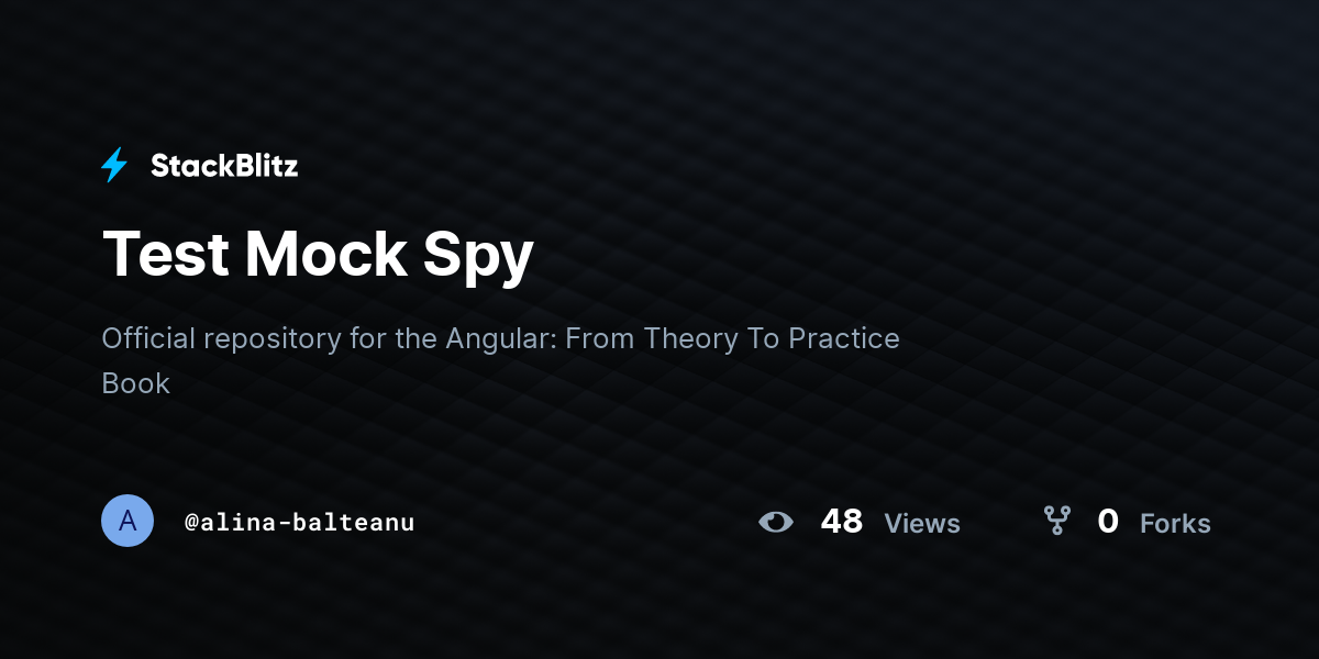 Test Mock Spy Stackblitz