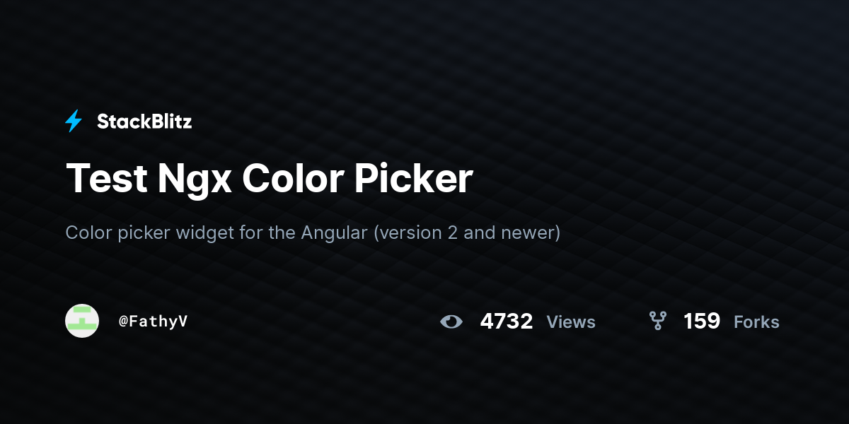 Test Ngx Color Picker - StackBlitz Test Ngx Color Picker - StackBlitz