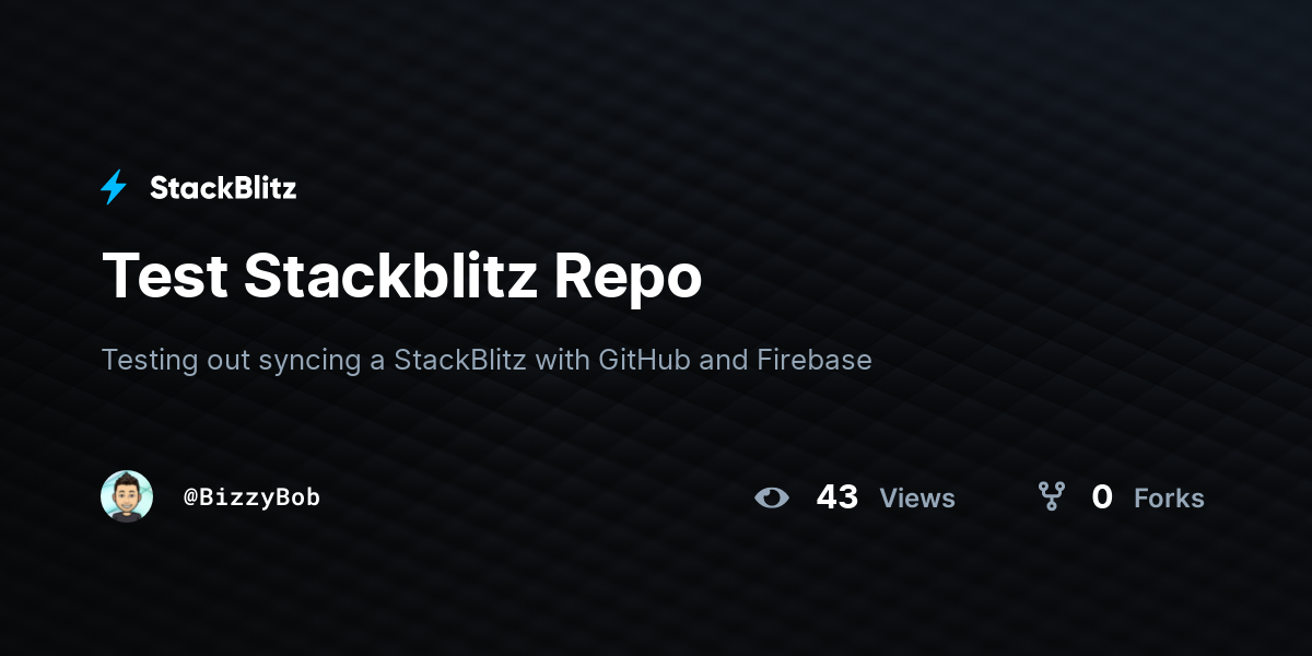Test Stackblitz Repo Stackblitz