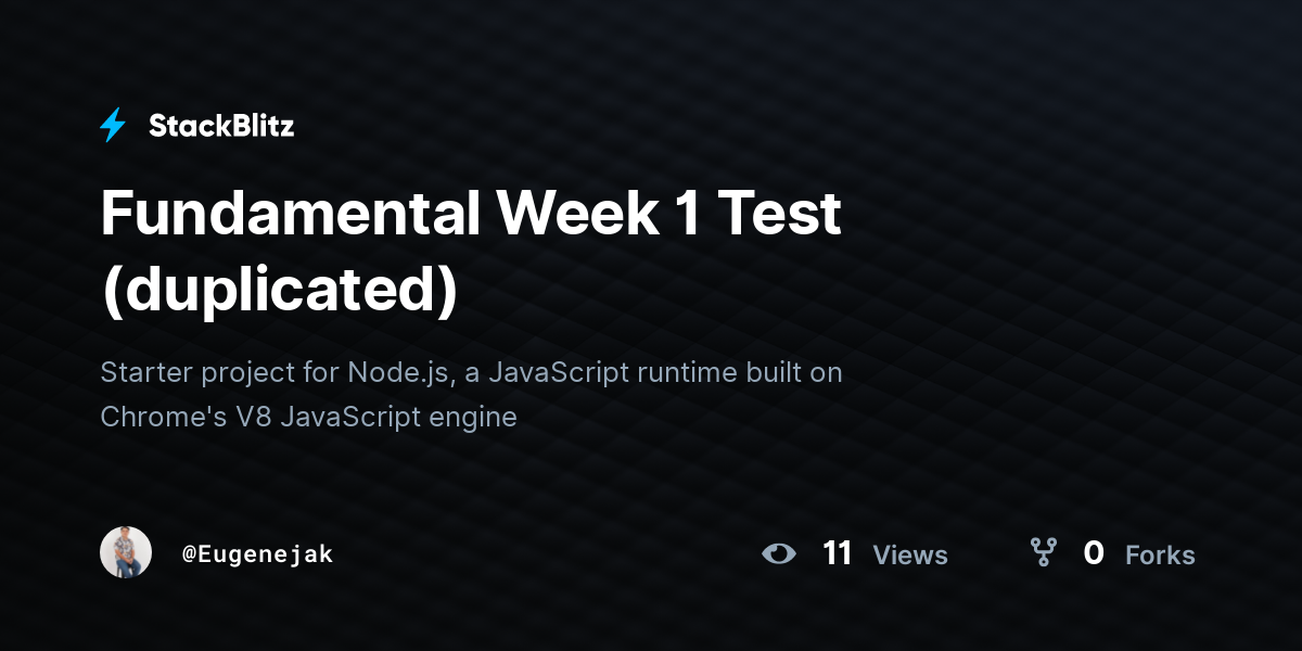 Fundamental Week 1 Test (duplicated) - StackBlitz
