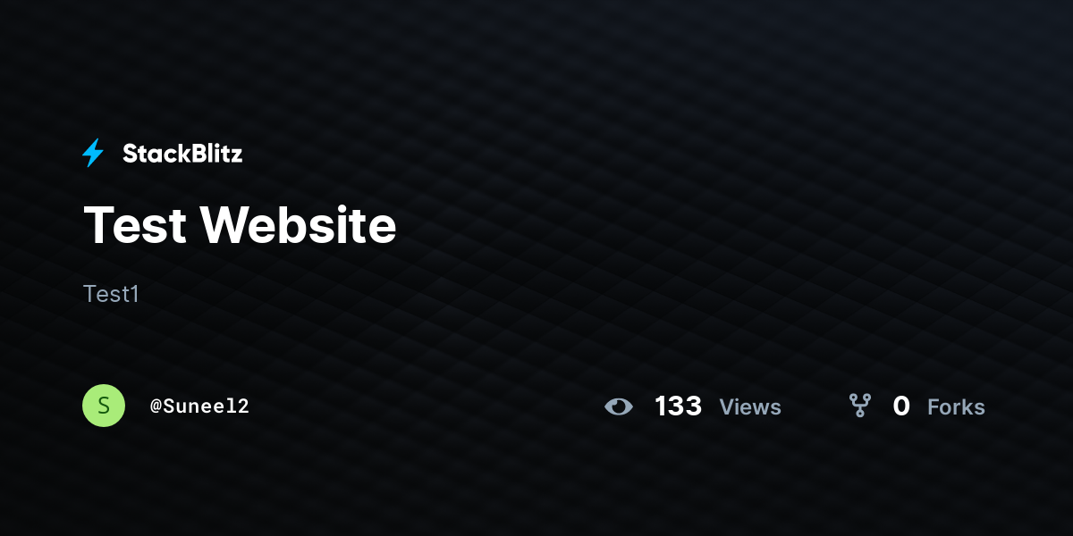 Test Website Stackblitz