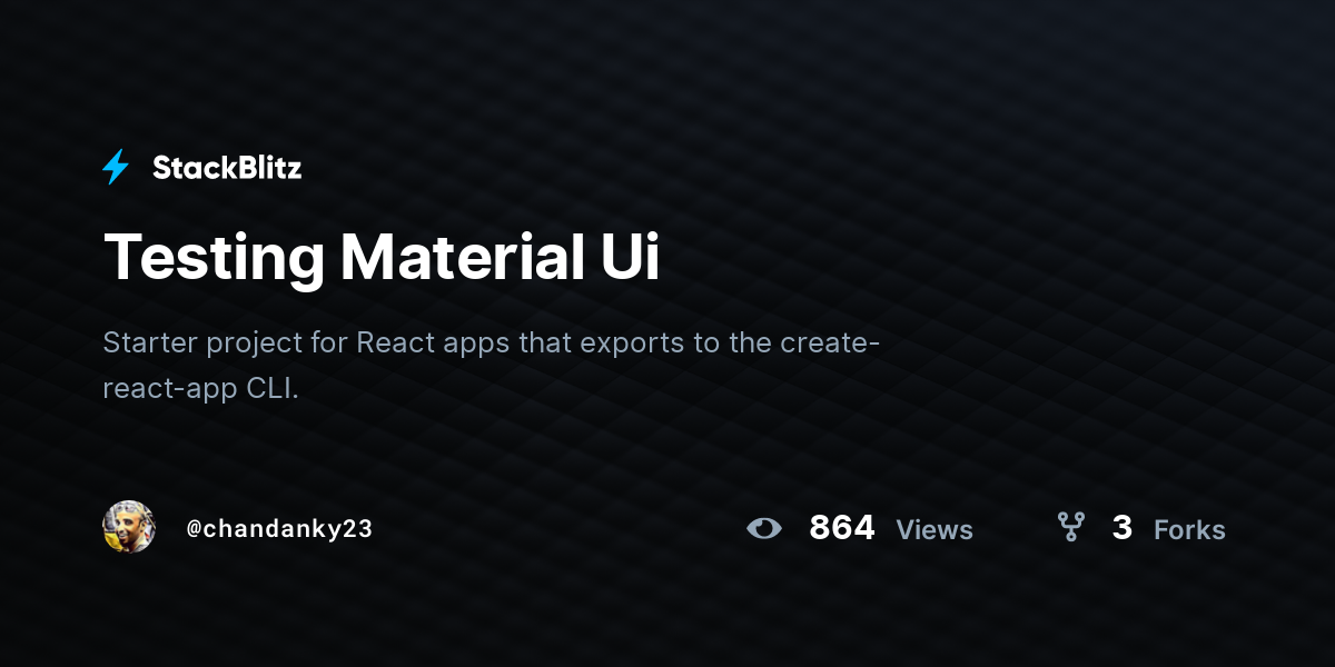 Testing Material Ui - StackBlitz