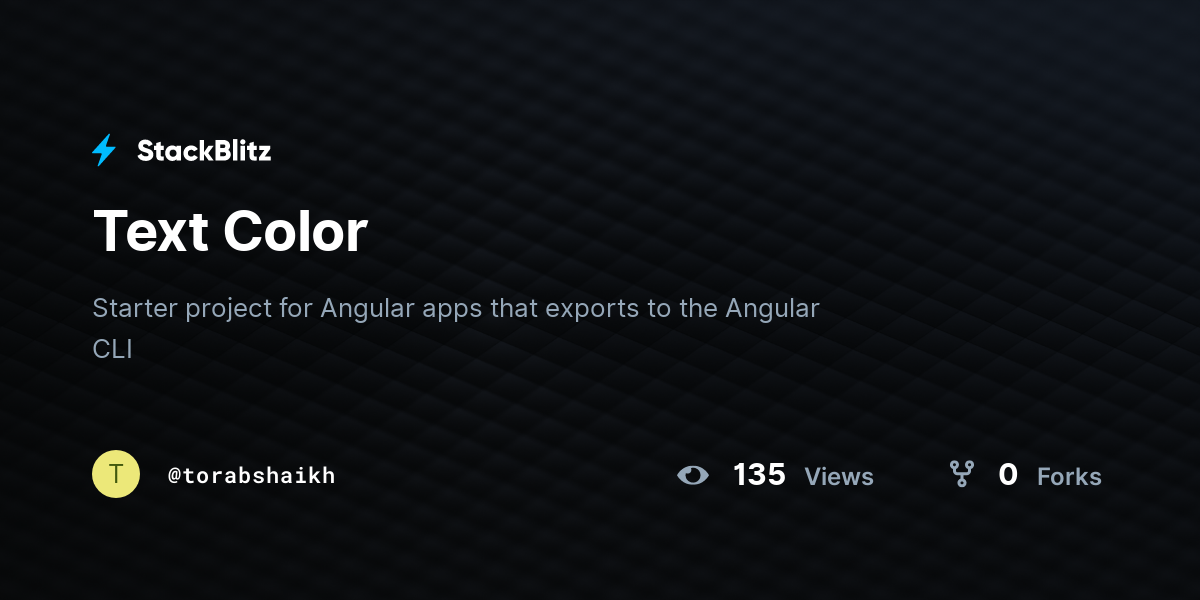 Text Color - StackBlitz