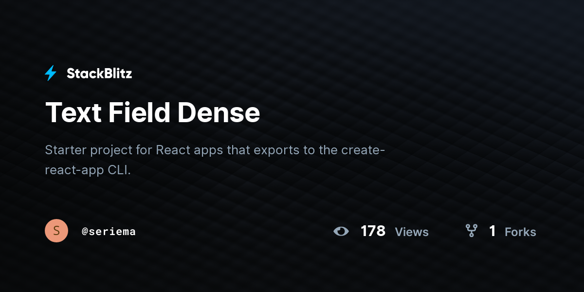 Text Field Dense - StackBlitz