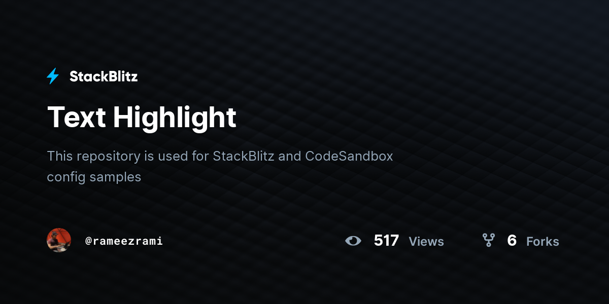 Text Highlight - StackBlitz