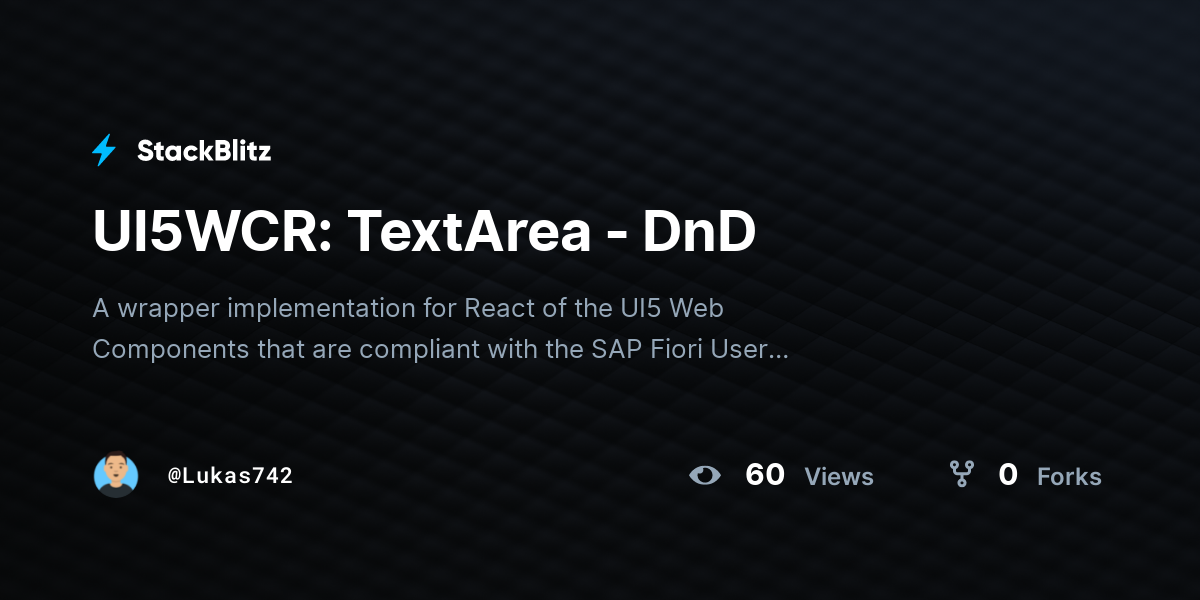 UI5WCR: TextArea - DnD - StackBlitz