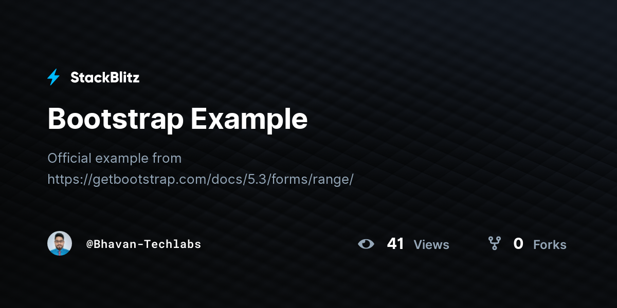Bootstrap Example - StackBlitz