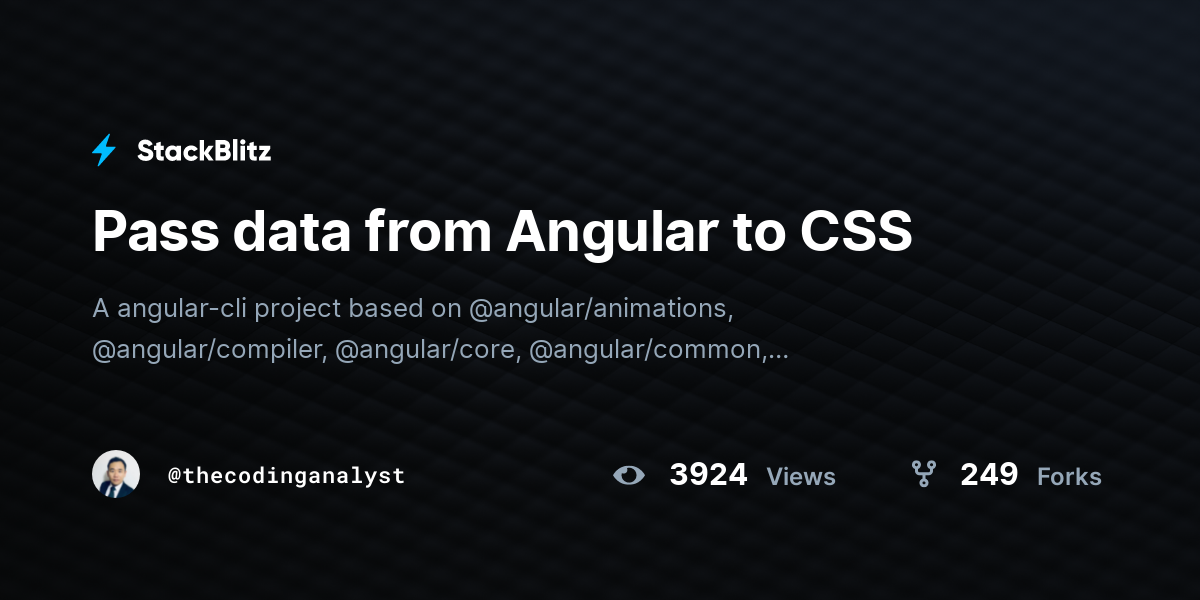 Pass data from Angular to CSS - StackBlitz