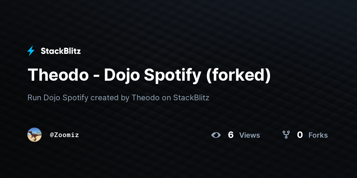Theodo - Dojo Spotify (forked) - StackBlitz Theodo - Dojo Spotify (forked) - StackBlitz