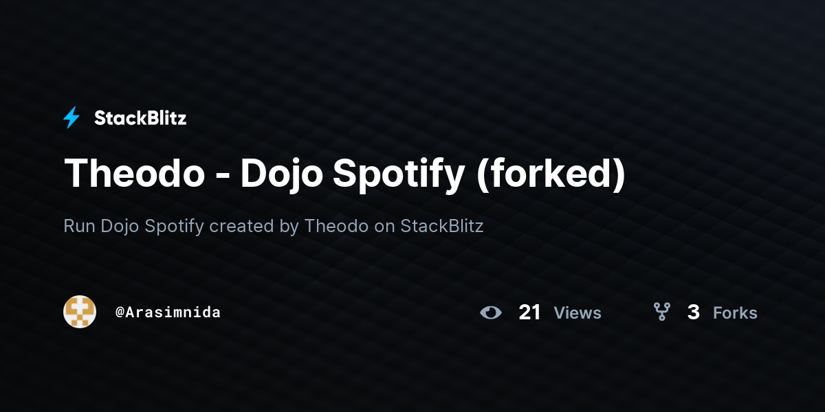 Theodo - Dojo Spotify (forked) - StackBlitz Theodo - Dojo Spotify (forked) - StackBlitz