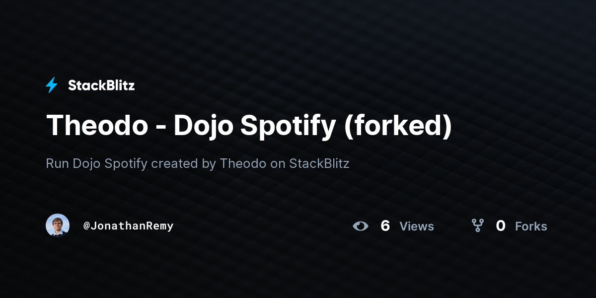 Theodo - Dojo Spotify (forked) - StackBlitz Theodo - Dojo Spotify (forked) - StackBlitz
