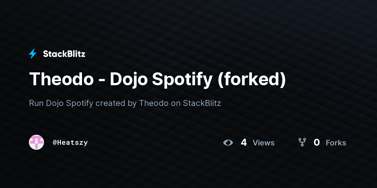 Theodo - Dojo Spotify (forked) - StackBlitz Theodo - Dojo Spotify (forked) - StackBlitz