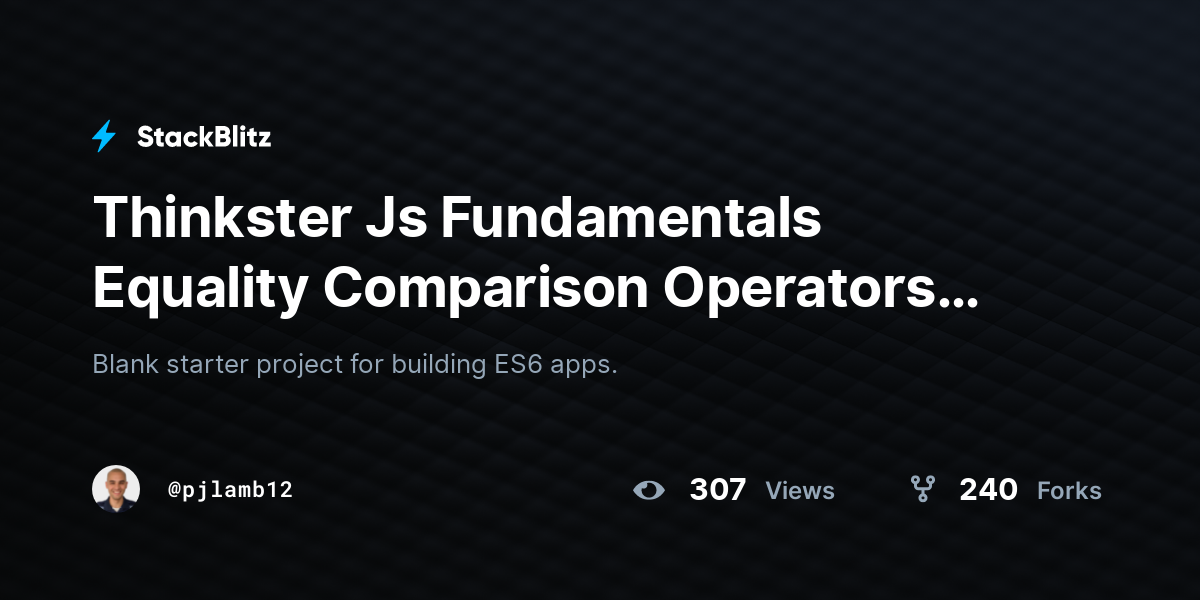 Thinkster Js Fundamentals Equality Comparison Operators Exercis ...