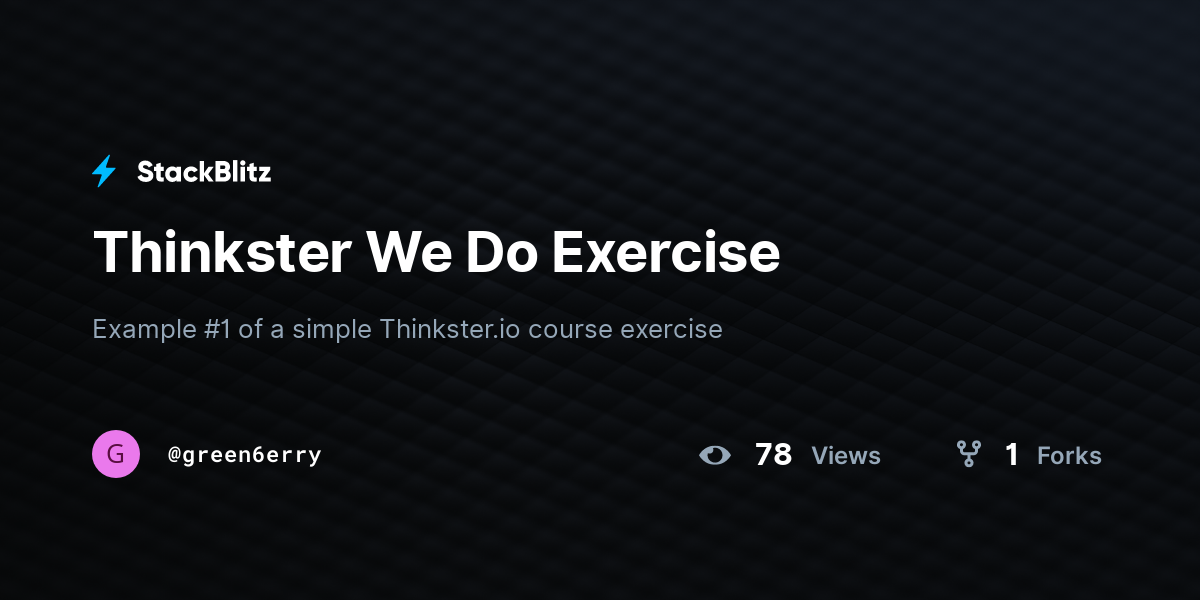 Thinkster We Do Exercise - StackBlitz Thinkster We Do Exercise - StackBlitz