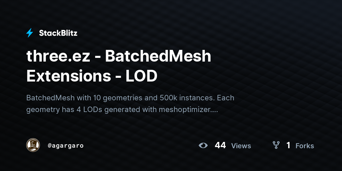 Three Ez Batchedmesh Extensions Lod Stackblitz