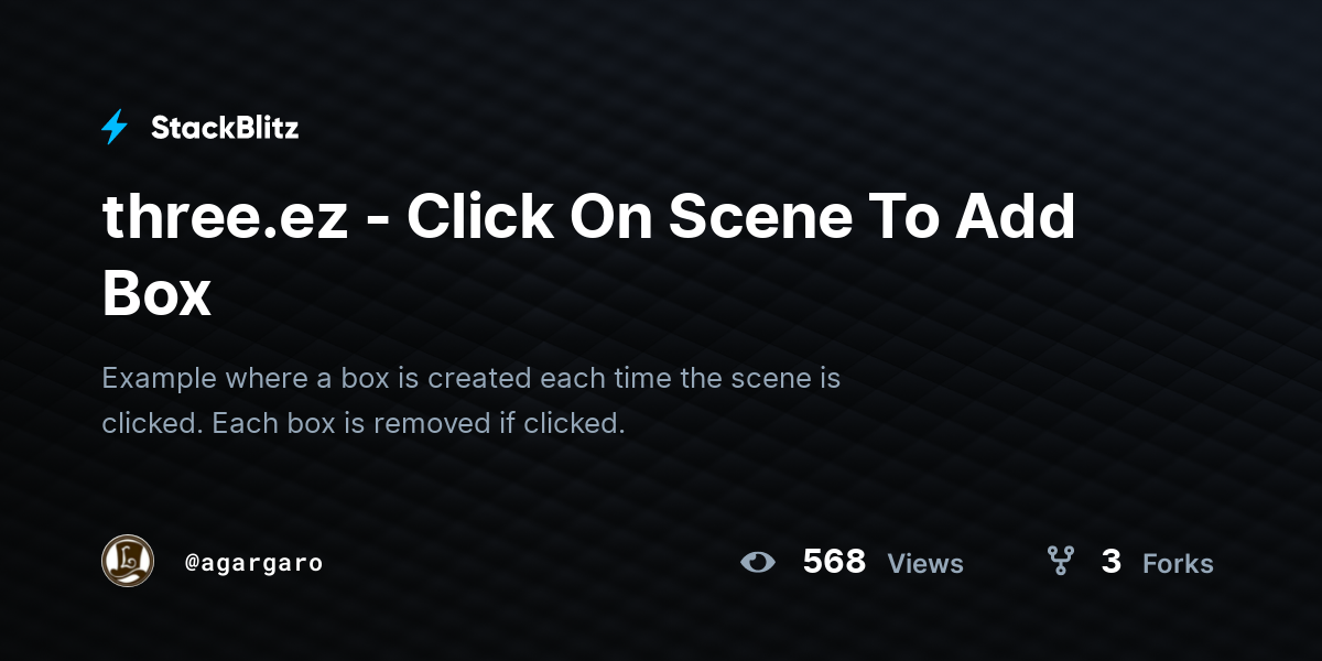 three.ez - Click On Scene To Add Box - StackBlitz