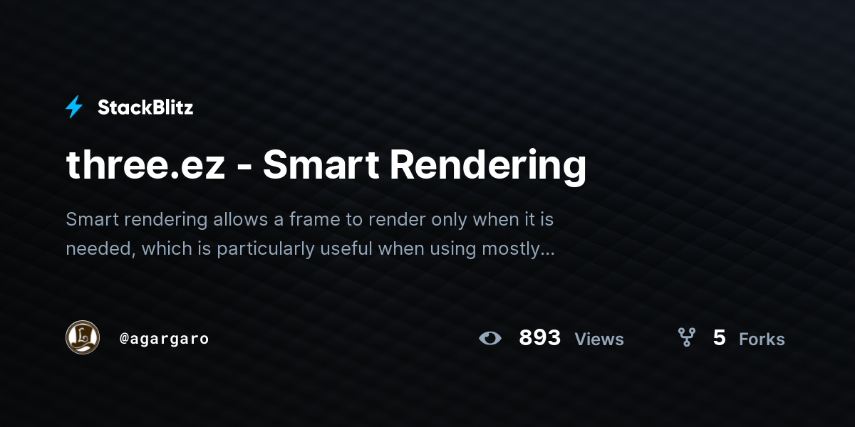 three.ez - Smart Rendering - StackBlitz