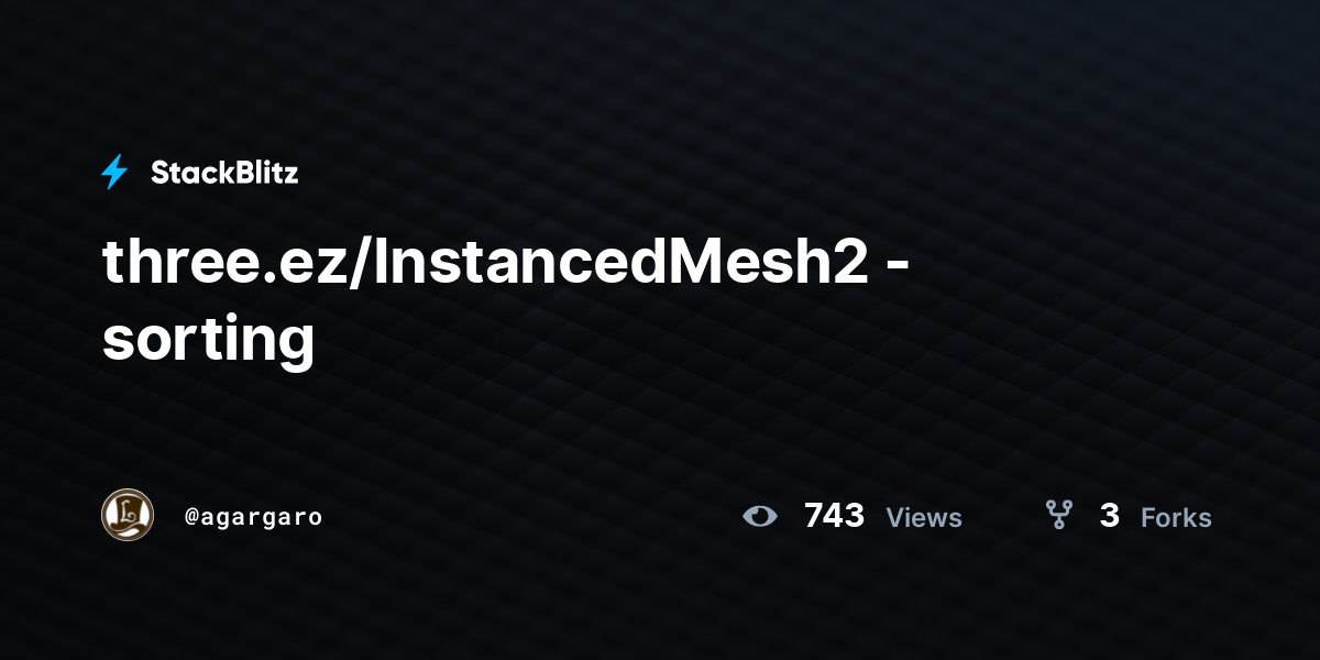 three.ez/InstancedMesh2 - sorting - StackBlitz