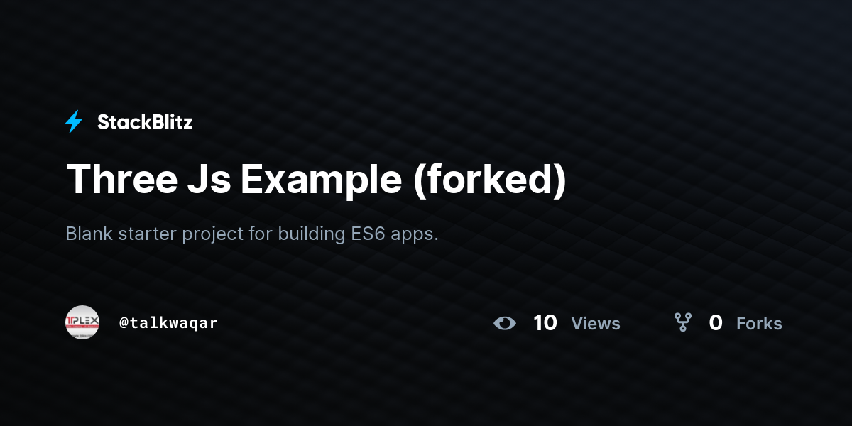 Three Js Example (forked) - StackBlitz
