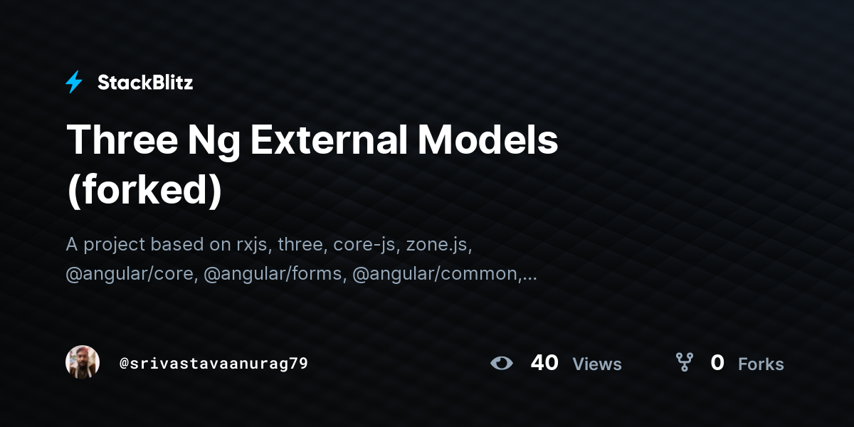 Three Ng External Models (forked) - StackBlitz Three Ng External Models (forked) - StackBlitz