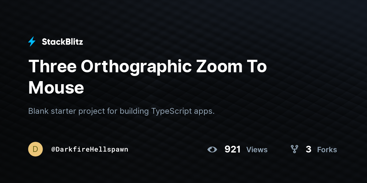 Three Orthographic Zoom To Mouse - StackBlitz