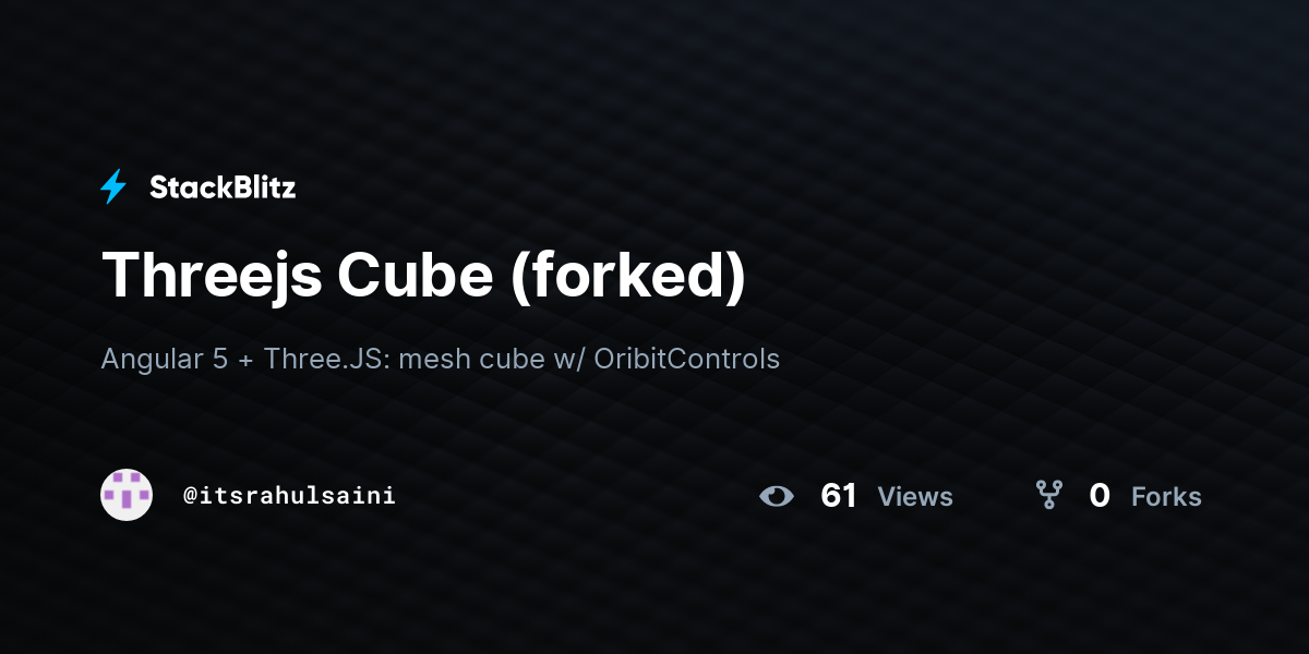 Threejs Cube Forked Stackblitz
