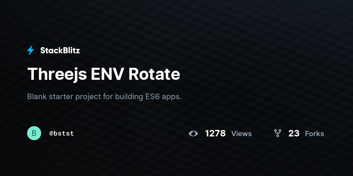 Threejs ENV Rotate - StackBlitz Threejs ENV Rotate - StackBlitz