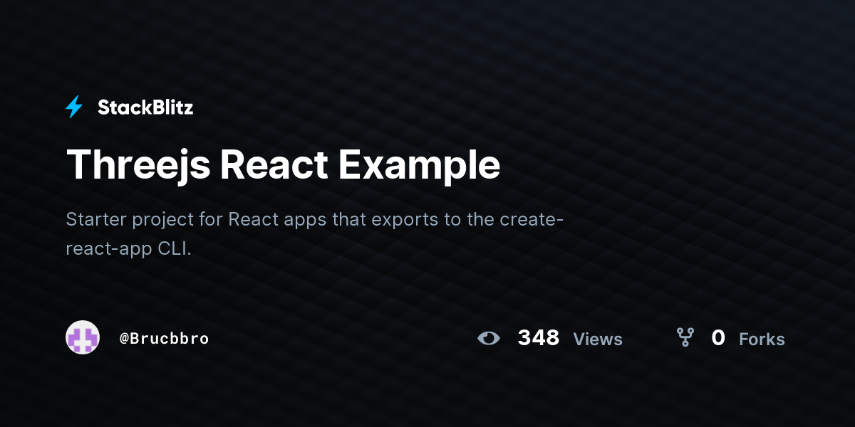 Threejs React Example - StackBlitz Threejs React Example - StackBlitz
