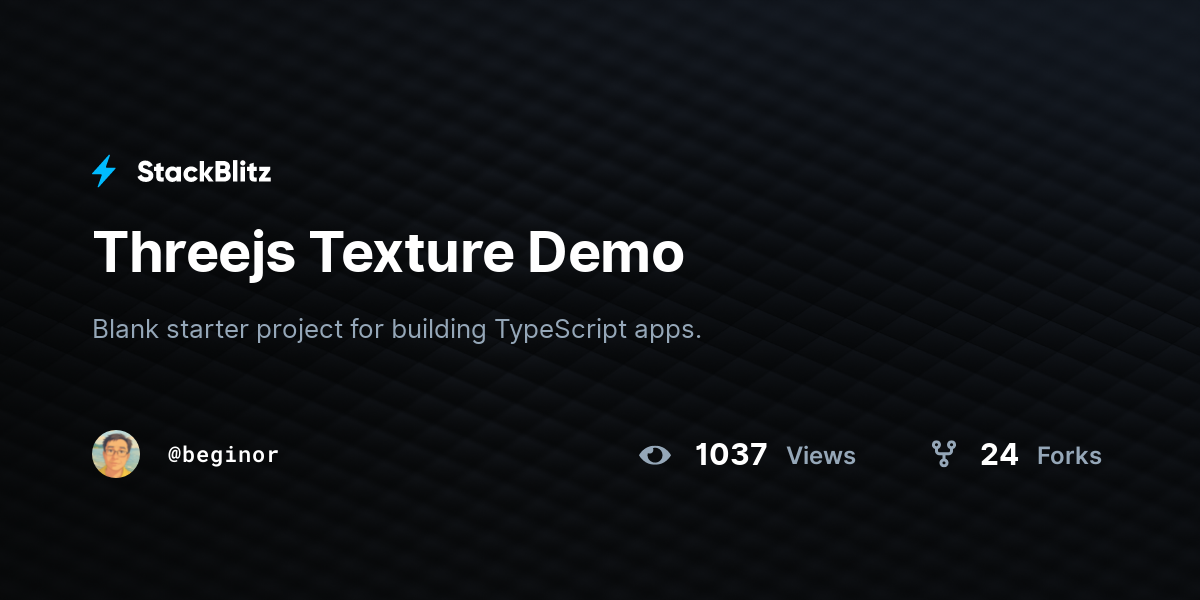 Threejs Texture Demo - StackBlitz