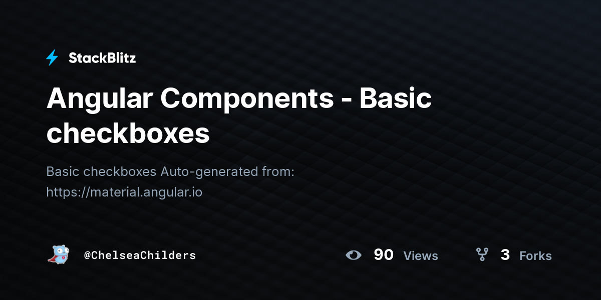 Angular Components - Basic checkboxes - StackBlitz