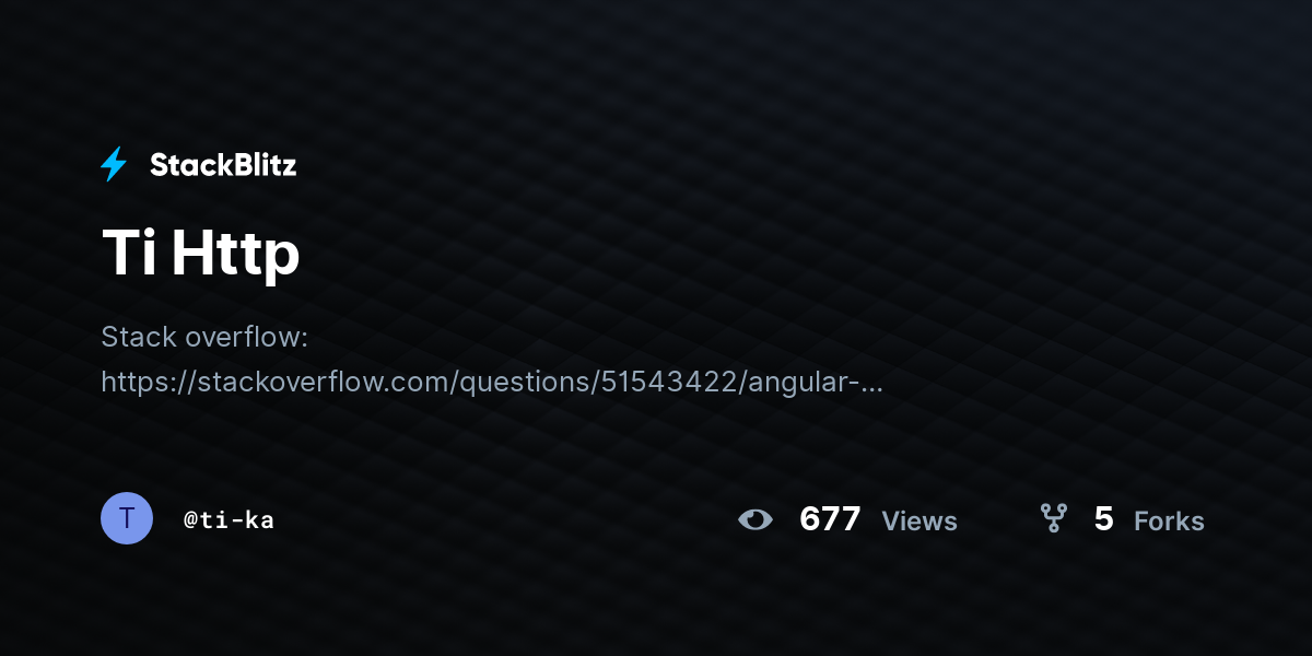 Ti Http - StackBlitz
