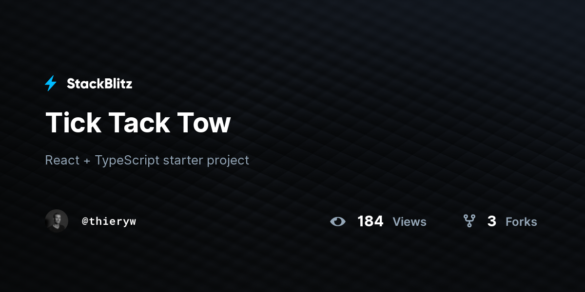 Tick Tack Tow - StackBlitz