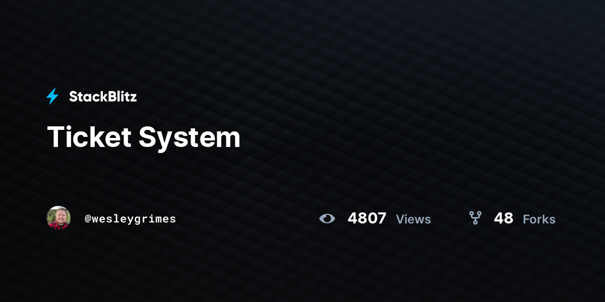 Ticket System - StackBlitz