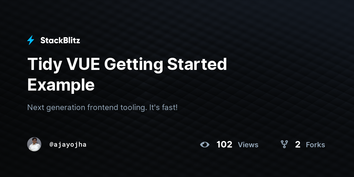 Tidy VUE Getting Started Example - StackBlitz