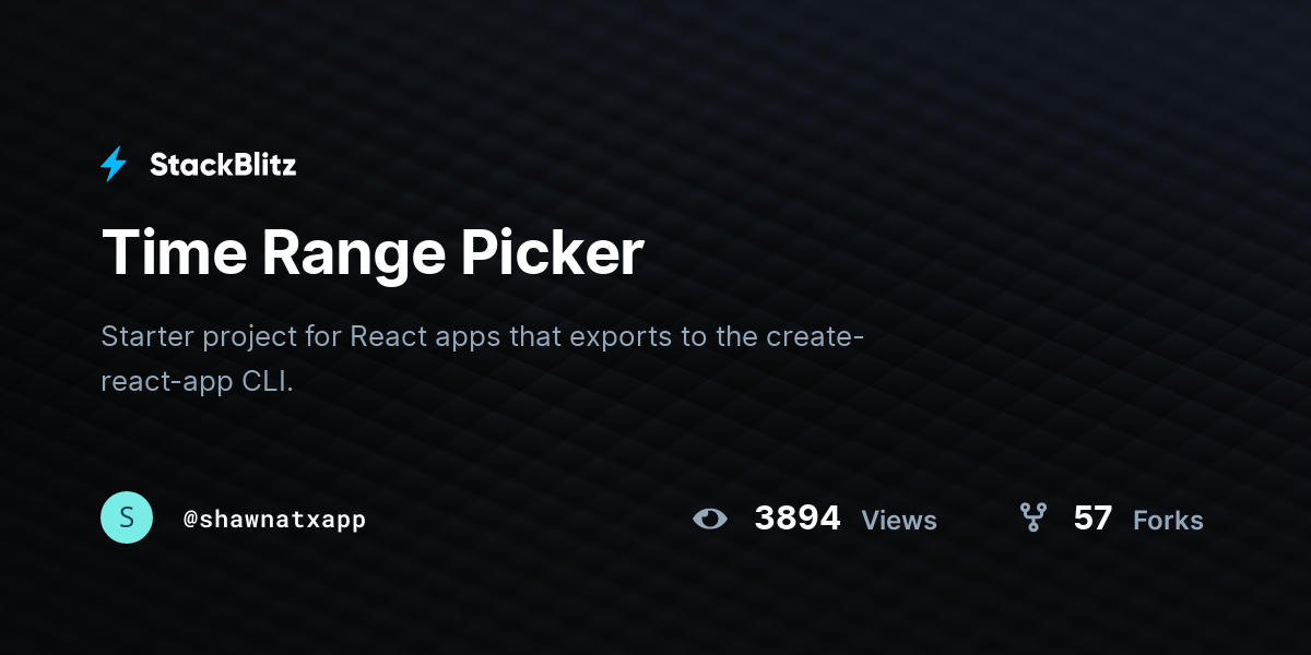 Time Range Picker - StackBlitz