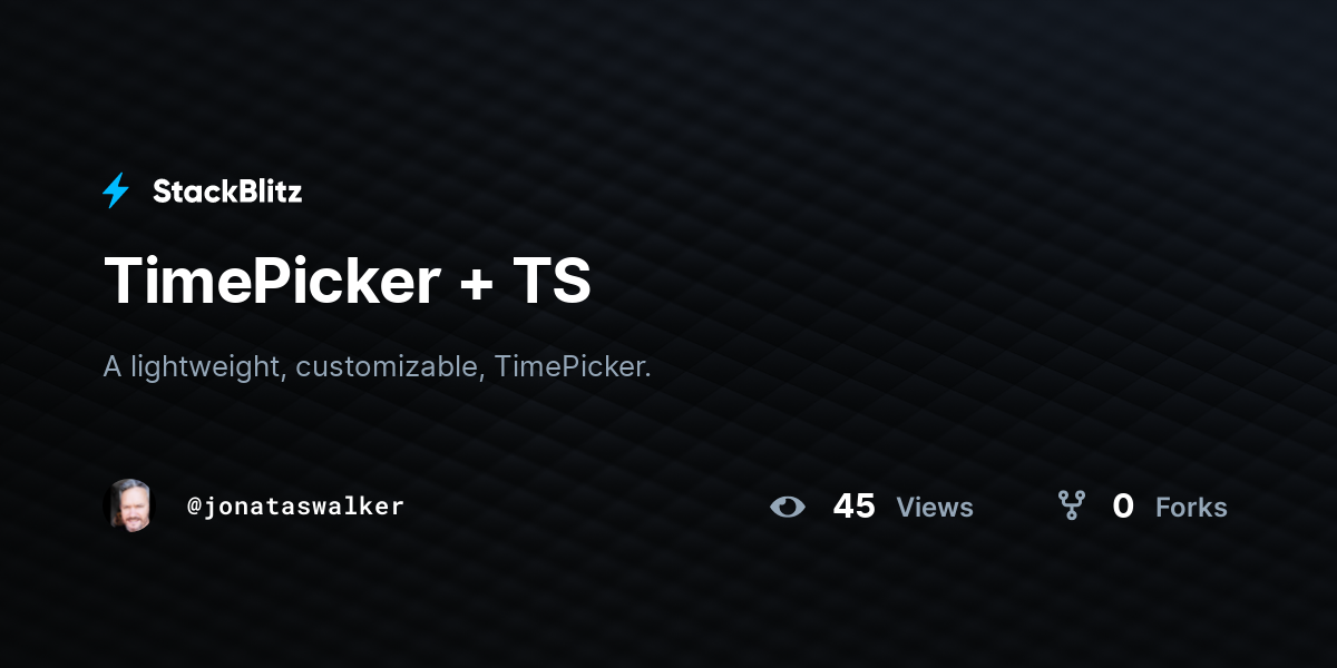 TimePicker + TS - StackBlitz
