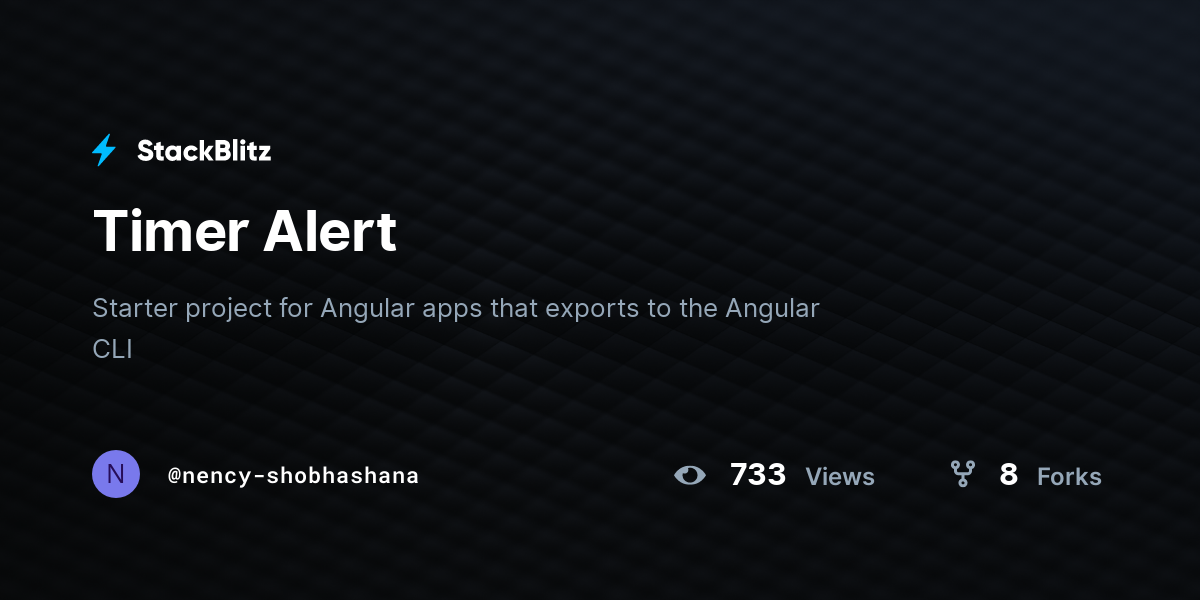 Timer Alert - StackBlitz